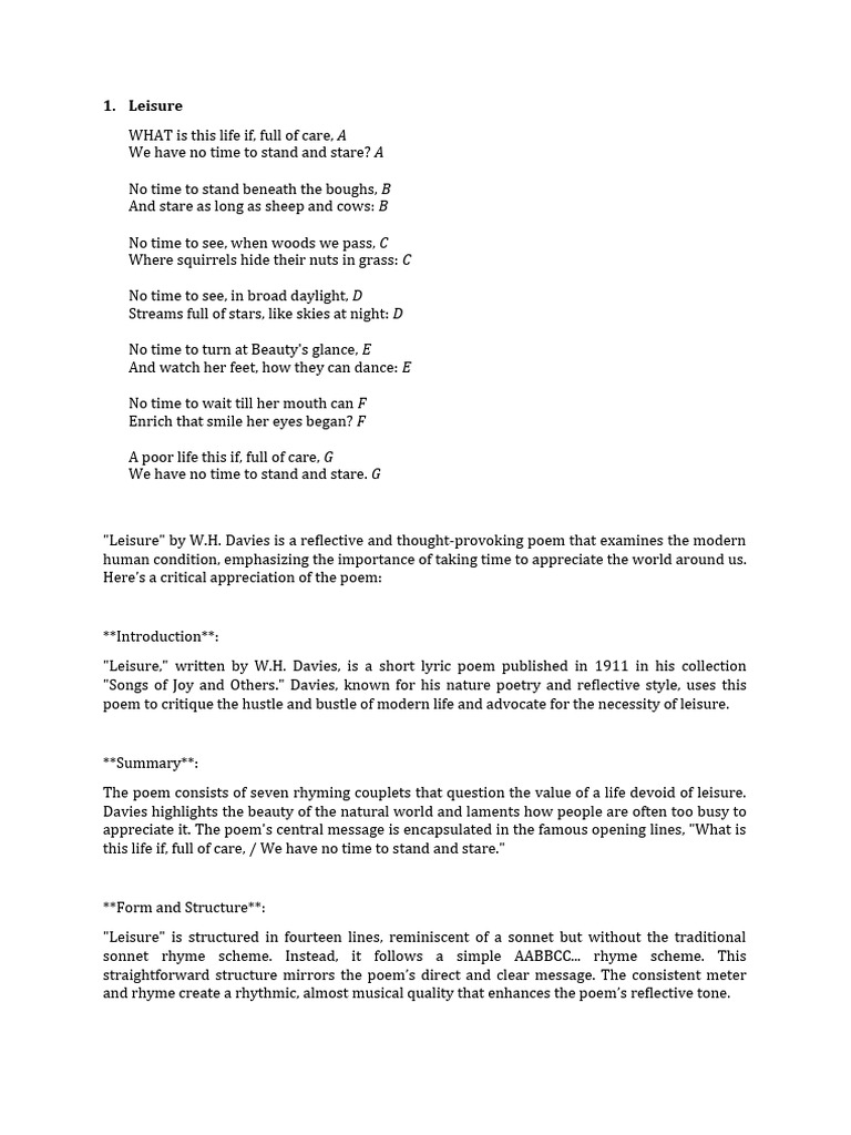 Poems For Exams | PDF | Poetry