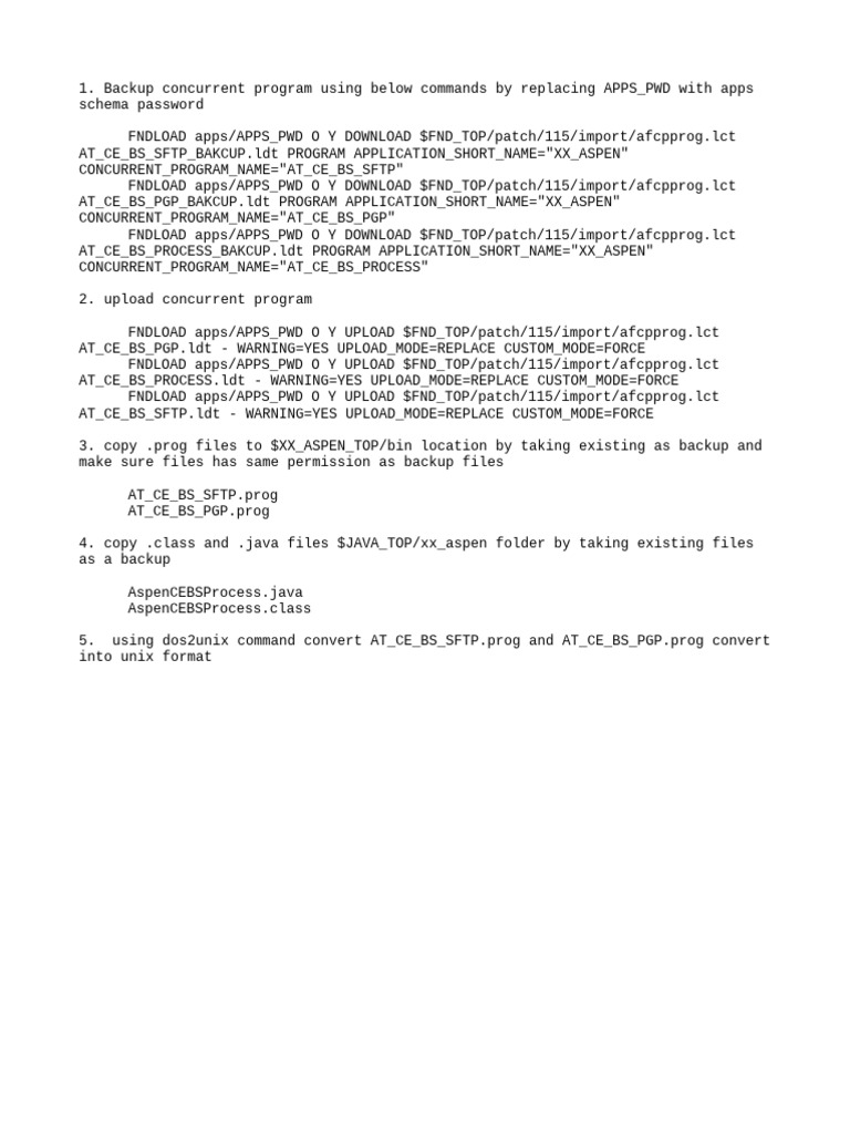Oracle FNDLOAD Backup & Upload Guide | PDF