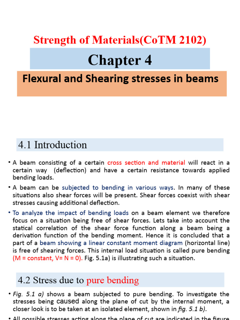 Chapter 4 Strength of Material | PDF | Bending | Beam (Structure)