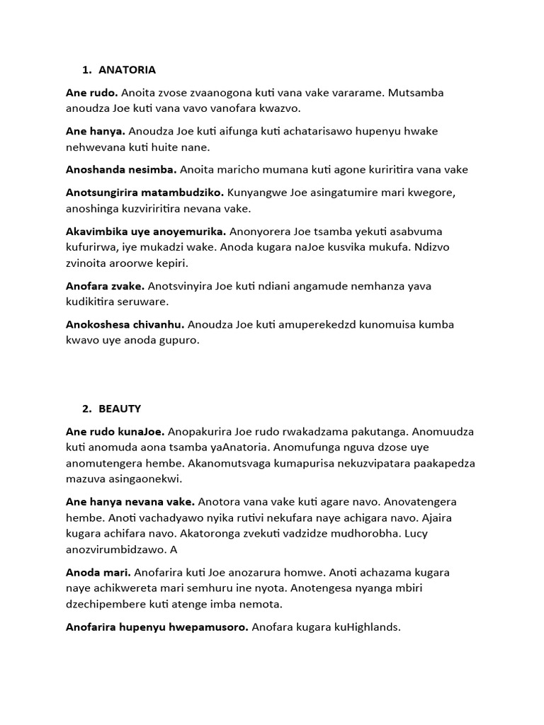 Akazvidenhera Mago (Ongororo Yevatambi) | PDF