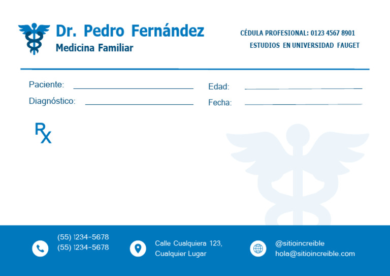 Recetas Medicas para Editar e Imprimir 6 | PDF