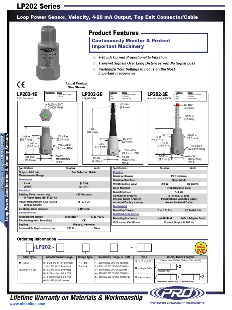 Vibration Sensor Manual | PDF | Electrical Connector | Electric Current