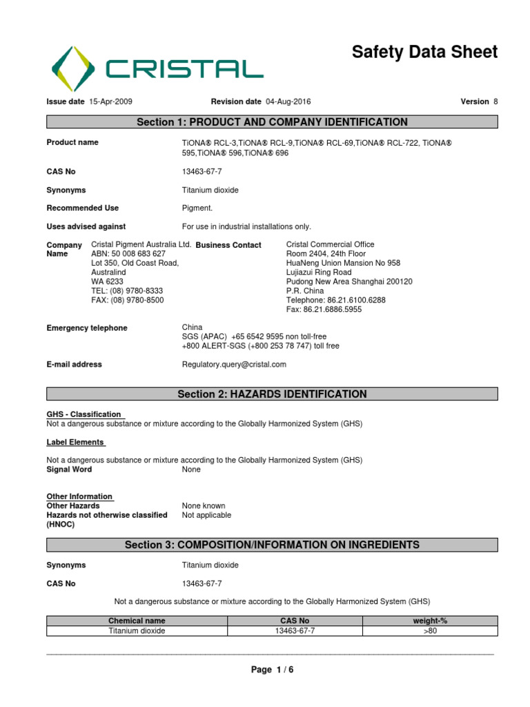 Tiona 595 | PDF | Carcinogen | Safety