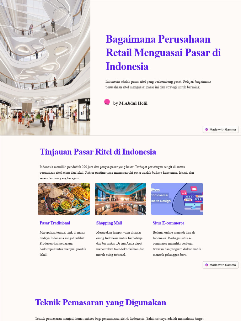 Bagaimana Perusahaan Retail Menguasai Pasar Di Indonesia | PDF