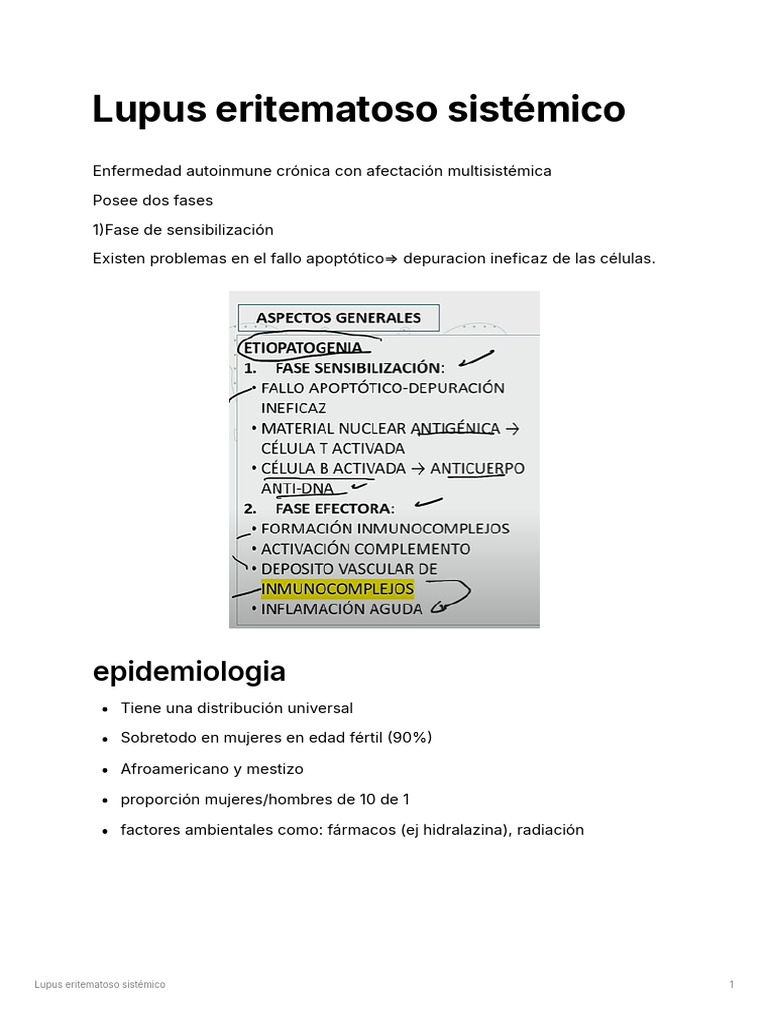 Lupus Eritematoso Sistémico | PDF | Enfermedades y trastornos ...