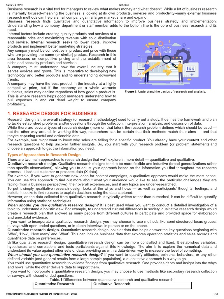 Business Research Design | PDF | Quantitative Research | Qualitative Research