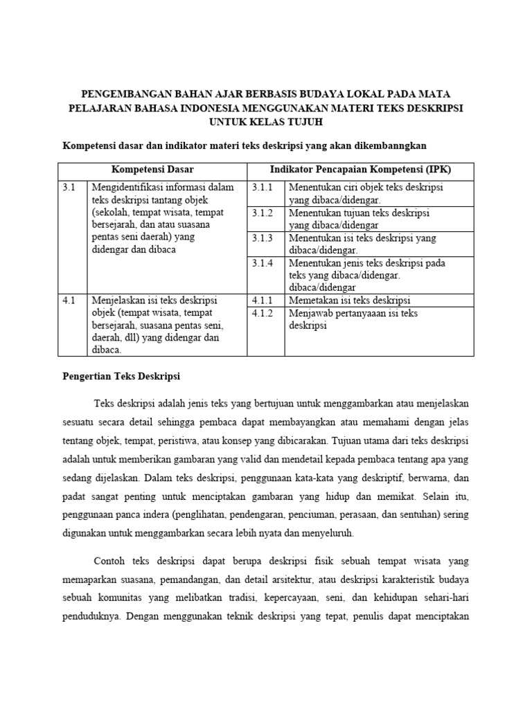 Bahan ajar berbasis budaya lokal | PDF