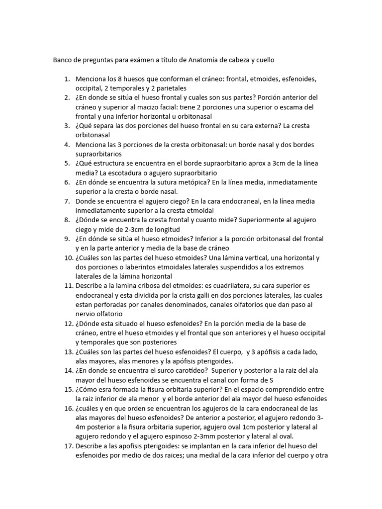 Titulo anatomía de cabeza y cuello | PDF | Cabeza y cuello humanos ...