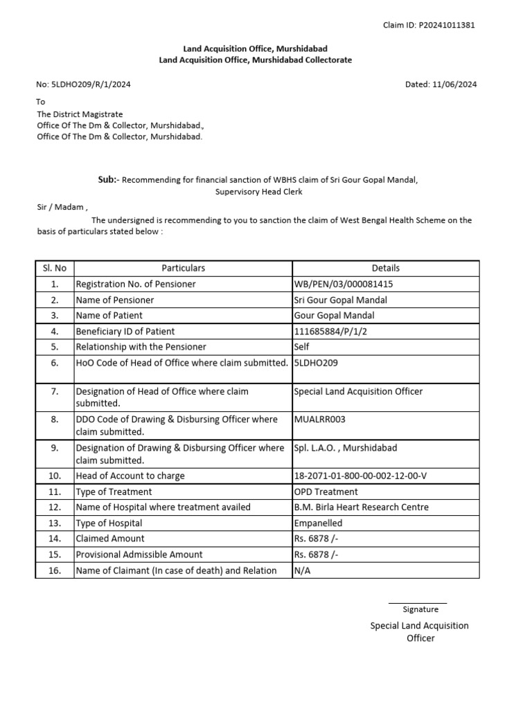 WBHS Forwarding Letter Hoo Pen | PDF | Social Programs | Health Care
