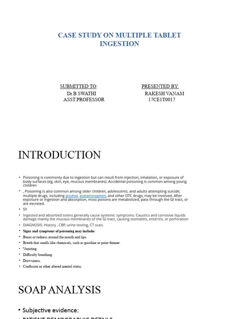 Multiple Tablet Ingestion | PDF | Benzodiazepine | Pharmacology