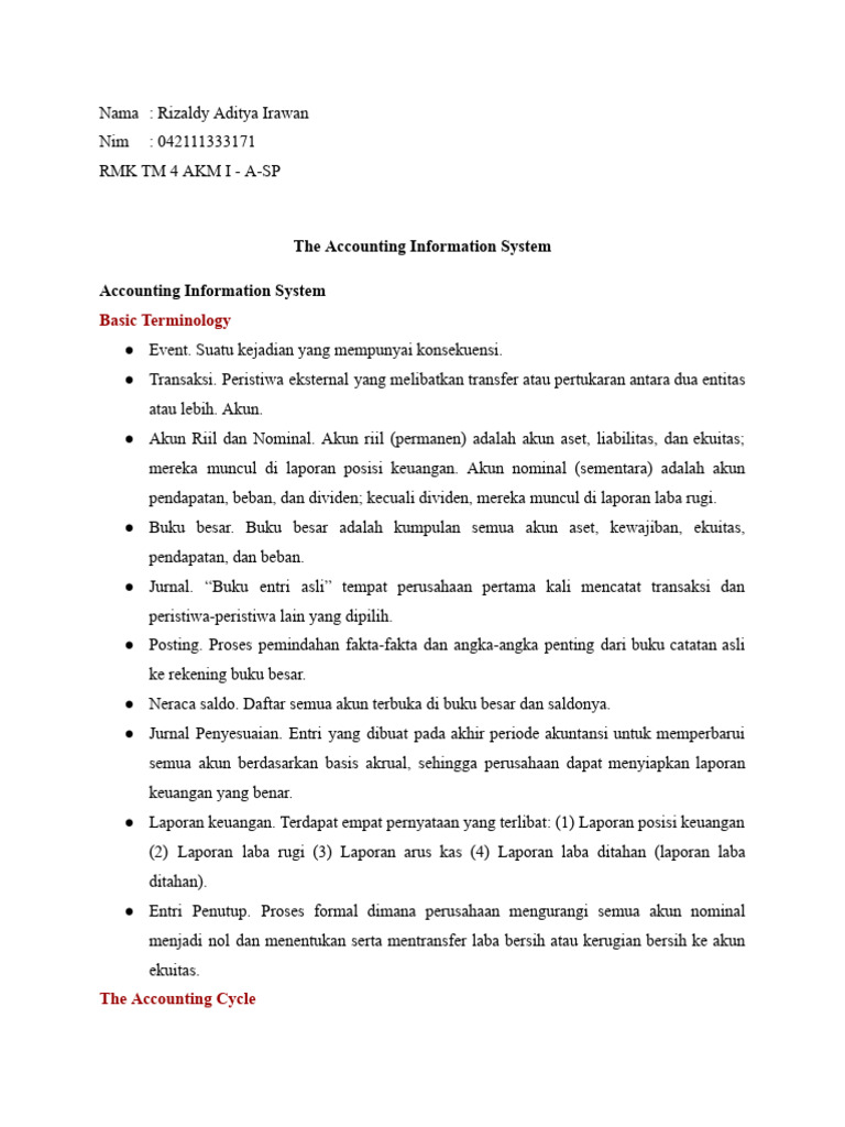 Rizaldy Aditya Irawan - RMK TM 4 - AKM I - A-SP | PDF