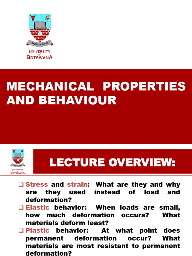 Mechanical Properties of Materials Explained | PDF | Deformation ...