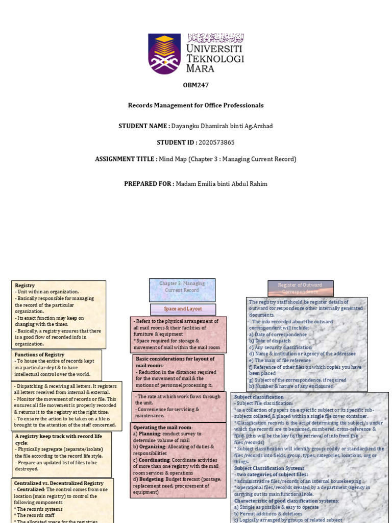 OBM247 MindMap Assignment Chapter3 DayangkuDhamirah | PDF | Mail | Computer File