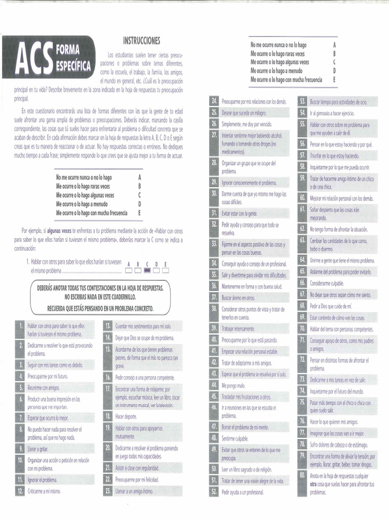 ACS - Cuadernillo 2000 | PDF