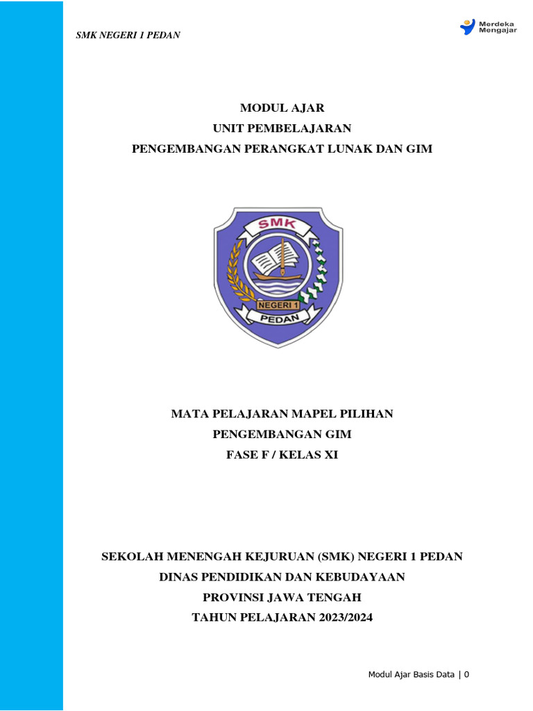 Modul Ajar Pengembangan Gim Fase F - Punky Indra Permana | PDF | Karier & Perkembangan