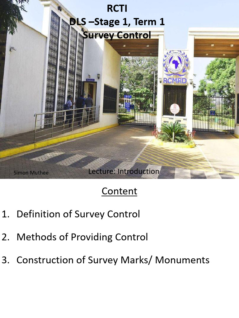 DLS Survey Control Introduction | PDF | Surveying | Metrology