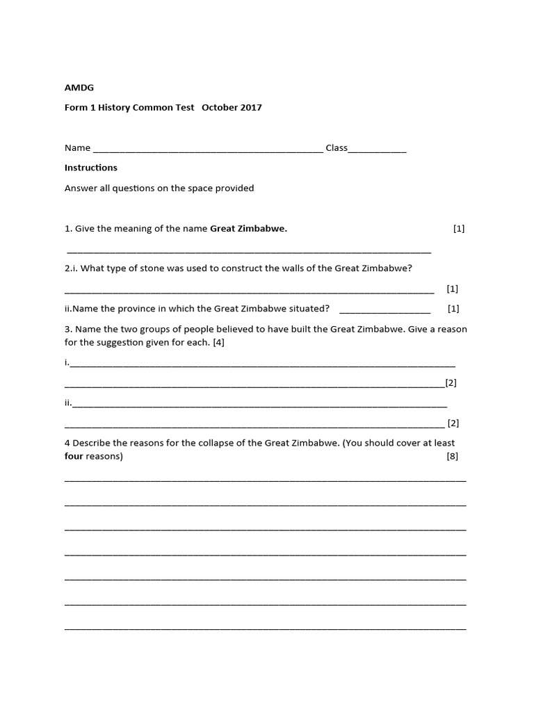Form 1 History Common Test October 2017 | PDF | Ancient Rome | Roman ...