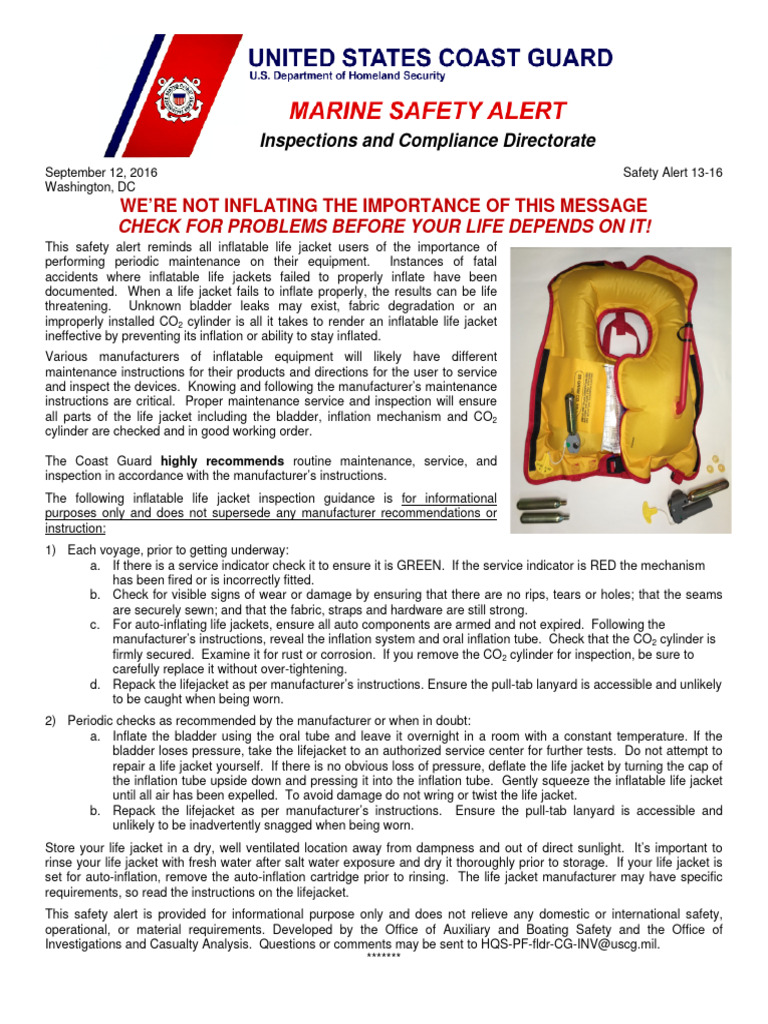 MSA - Life Jacket Air Inflation | PDF | Safety