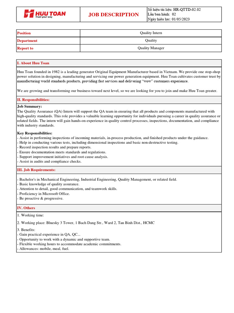 Quality Intern | PDF | Quality Assurance | Business