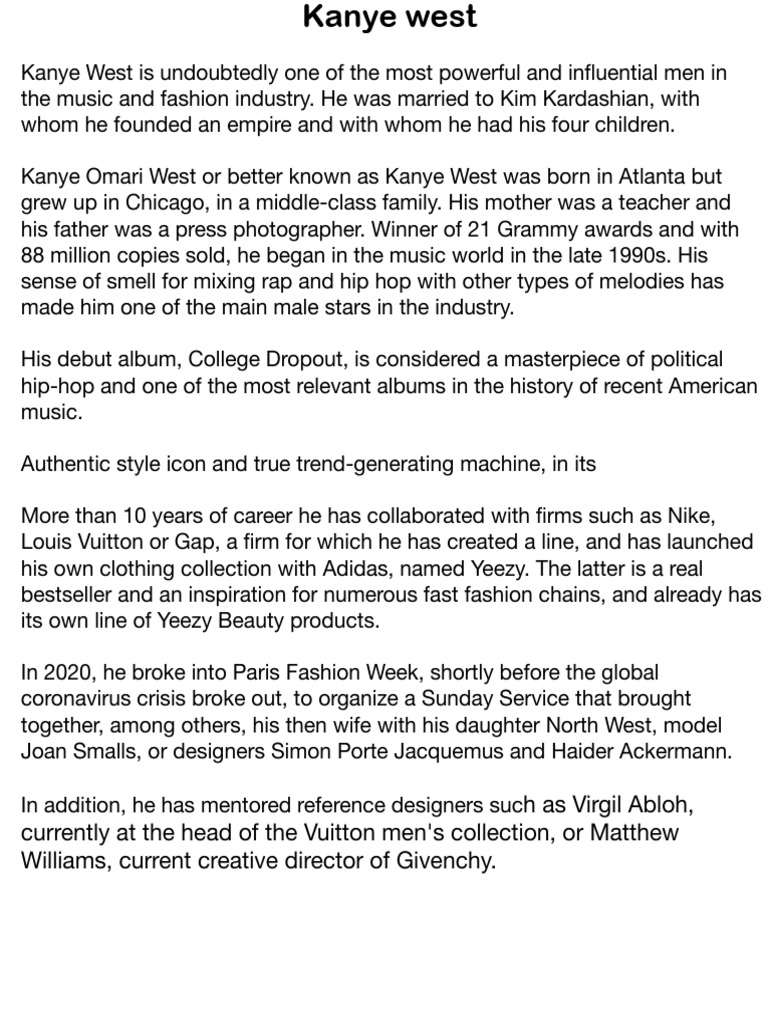Kanye | PDF | Kanye West