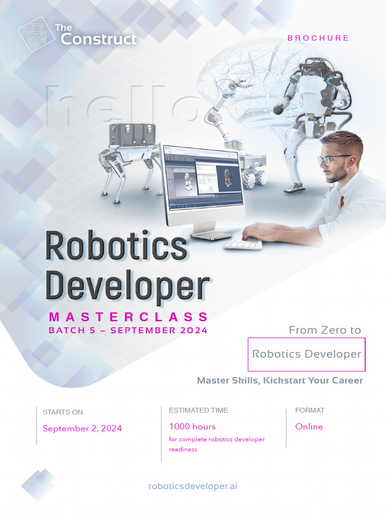 Brochure Robotics Developer Masterclass Batch 5 Sep 2024 | PDF | Kinematics | C++