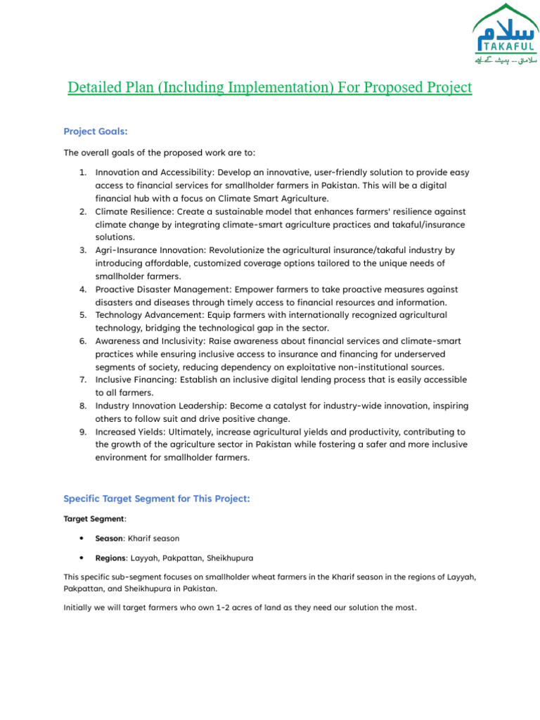 Detailed Plan (Including Implementation Plan) | Download Free PDF ...