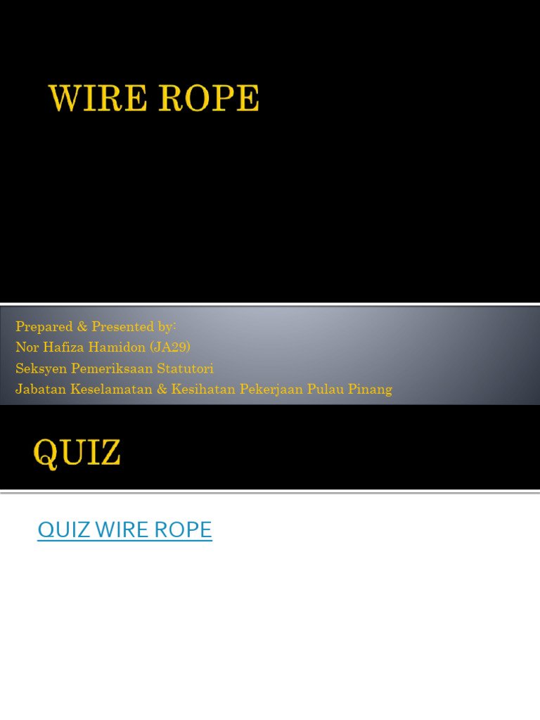 Damaged Wire Rope - PPT-Good | PDF | Rope | Wire