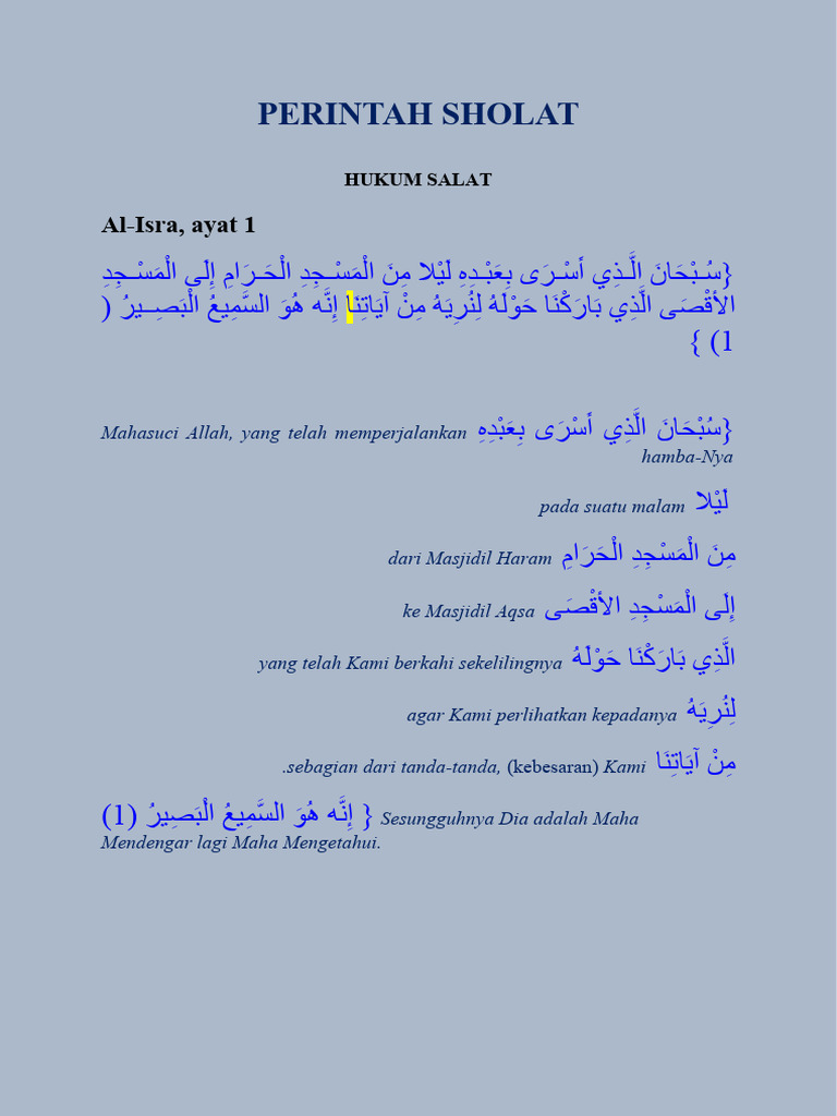 Perintah Sholat | PDF