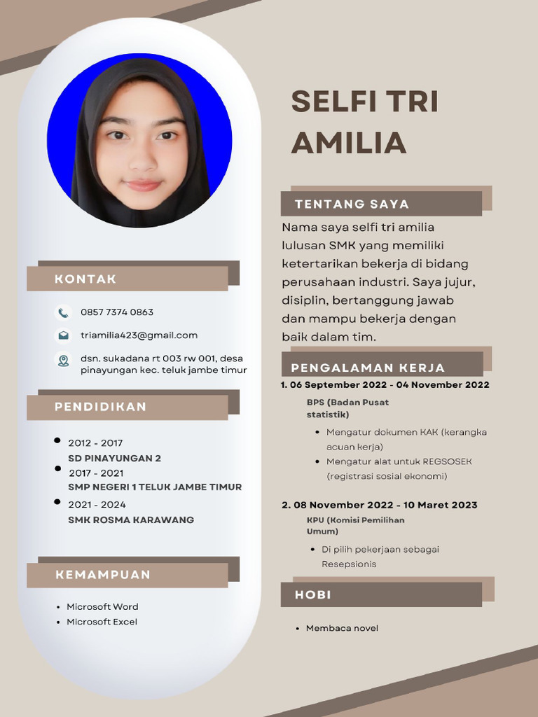 CV Selfi Tri Amilia Freshgraduate | PDF