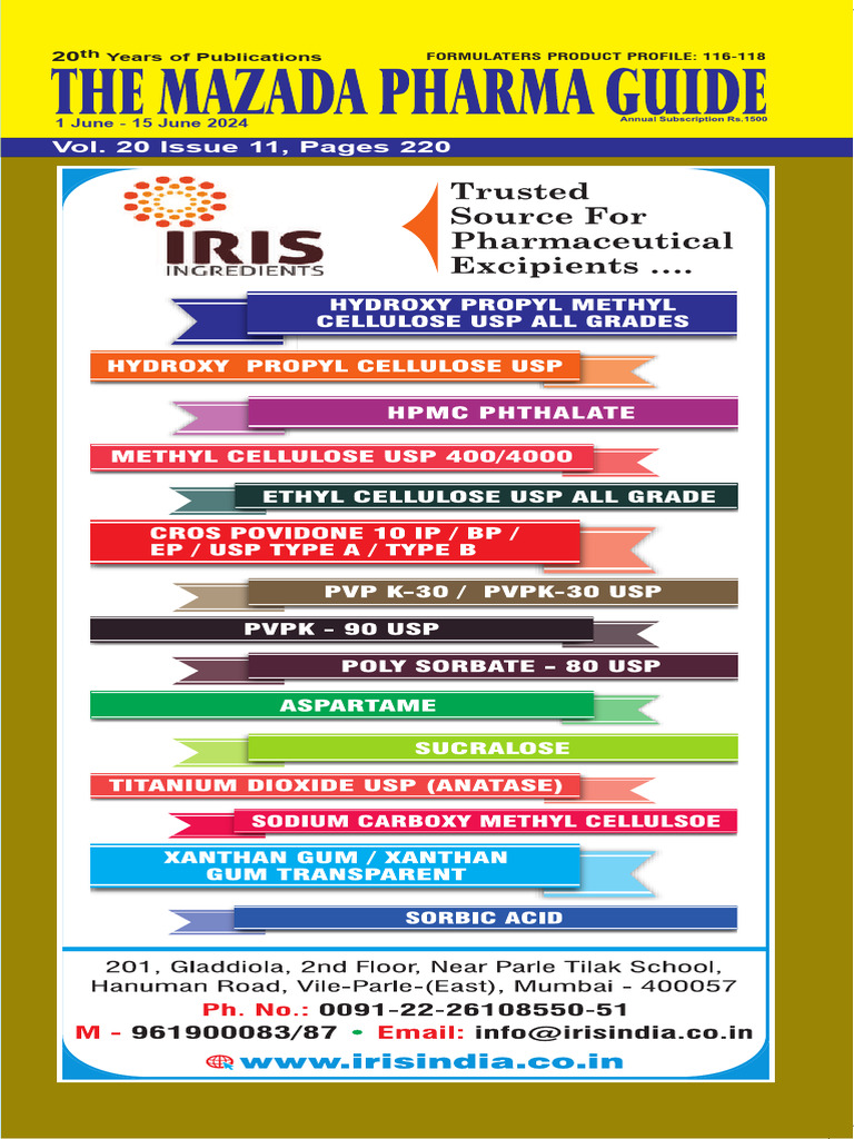 June 2024 - 1st Issue - Pharma Combine File - Compressed | PDF | Flour | Ammonium