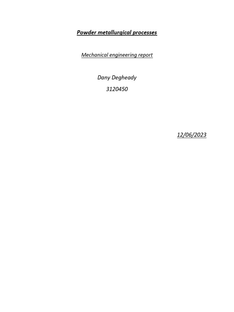 Powder Metallurgy - Dany Degheady | PDF | Sintering | Porosity