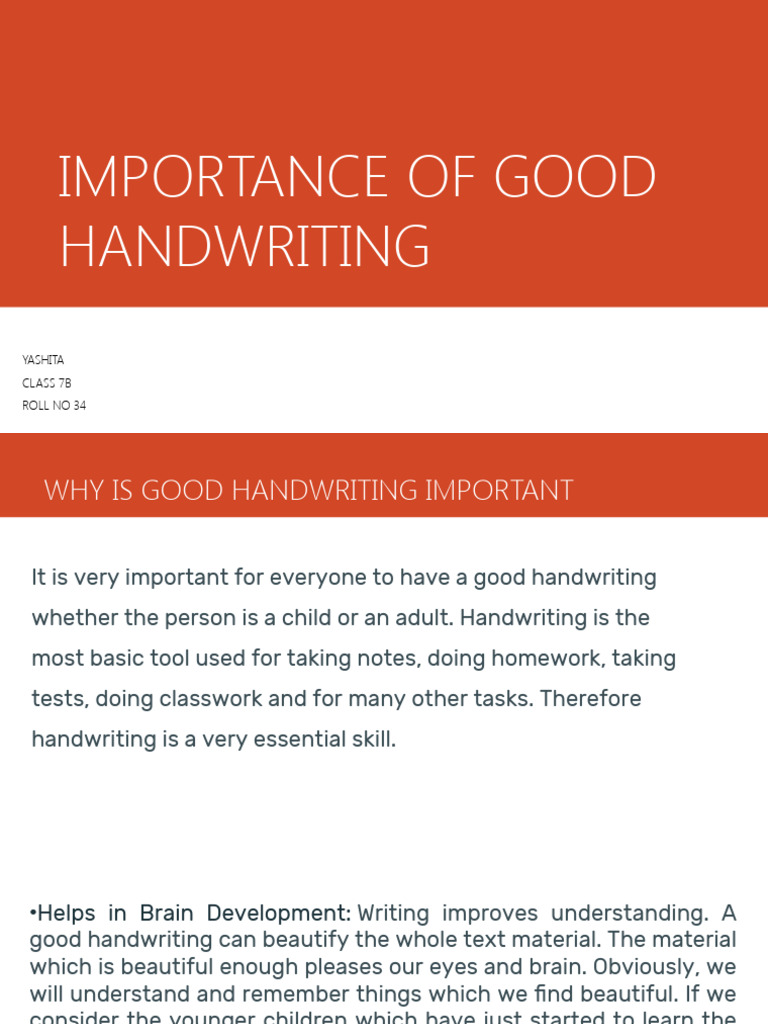 Importance of Good Handwriting | Download Free PDF | Human ...