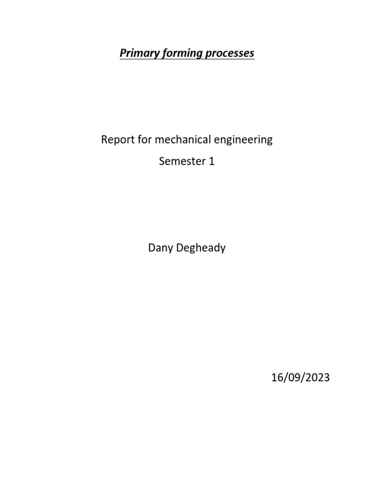 Primary Forming Processes - Dany Degheady | PDF | Casting | Rolling ...