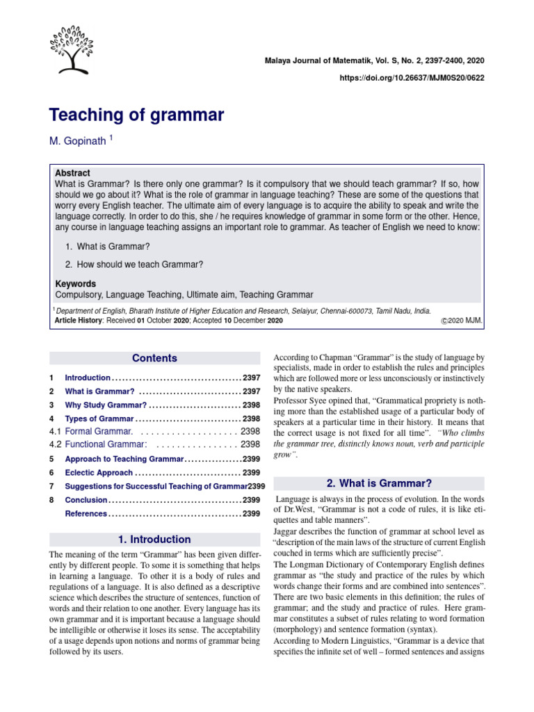 4 types of grammar (1) | PDF | Grammar | Word