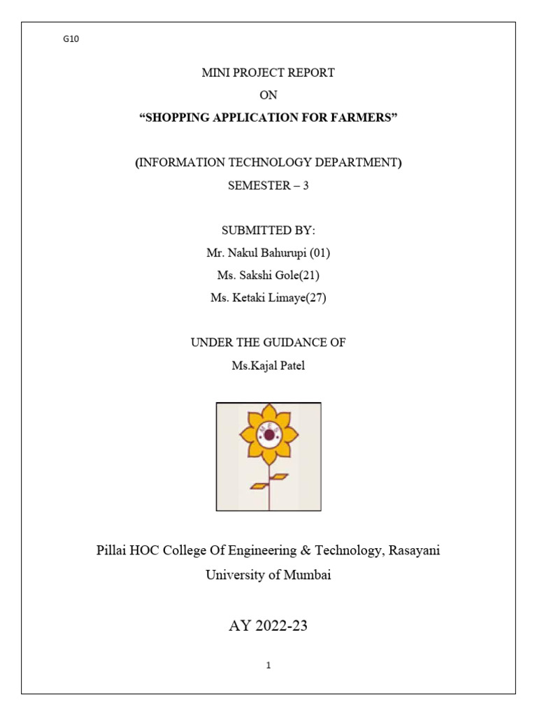 MINI PROJECT REPORT Complete | PDF | Agriculture | Databases