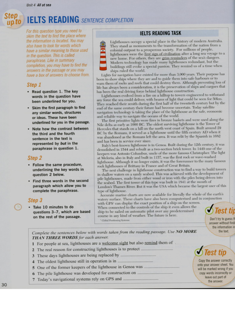 Sentence + Note Completion | PDF