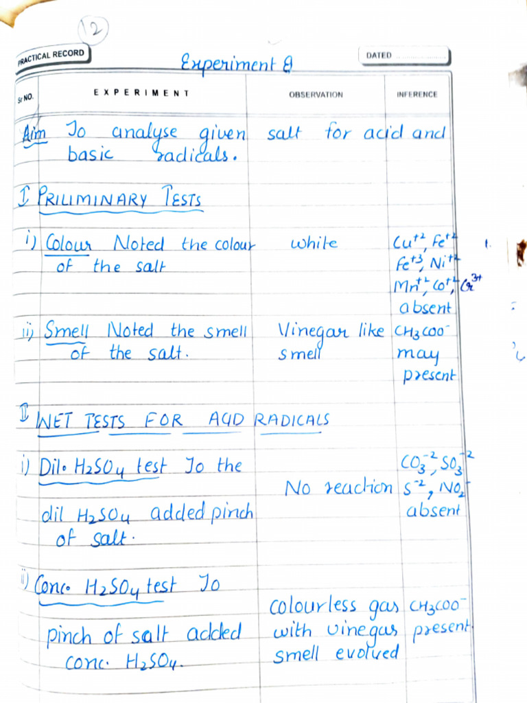 Lead and Acetate (Salt Analysis) | PDF | Chemical Compounds | Chemical ...