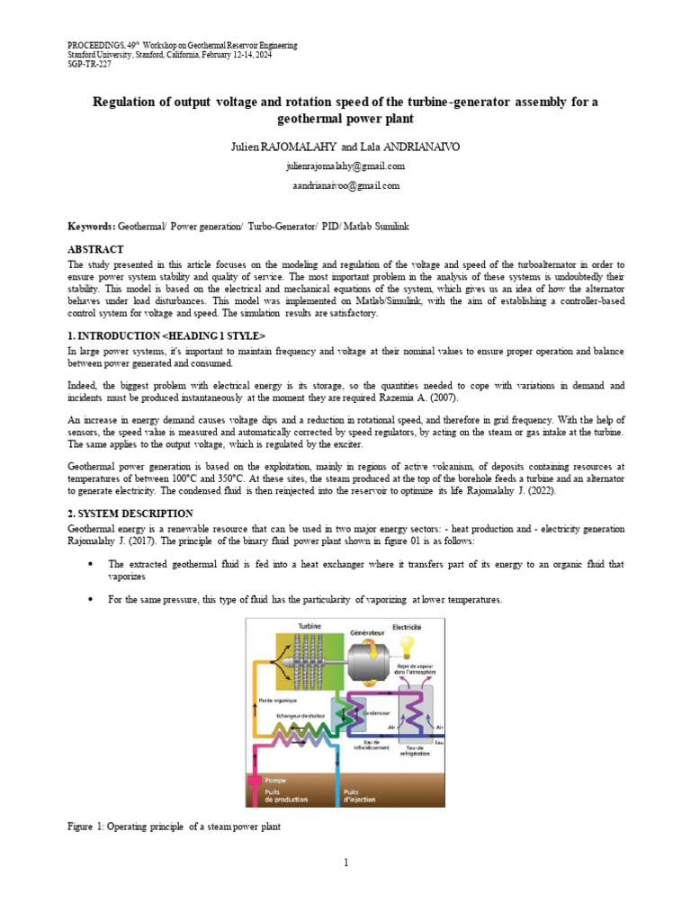 Regulation of Output Voltage and Rotation Speed of The Turbine ...
