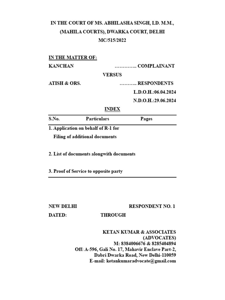 Atish application for filing of additional documents | PDF | Public Law ...