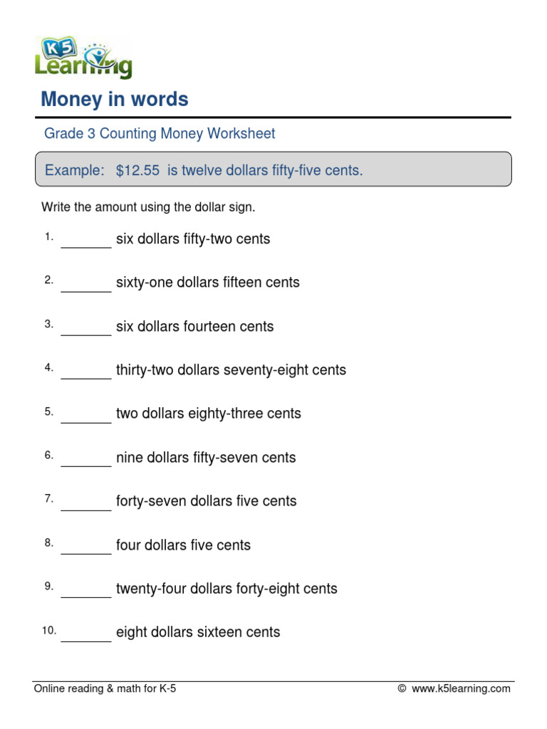 grade-3-money-words-to-numbers-b | PDF