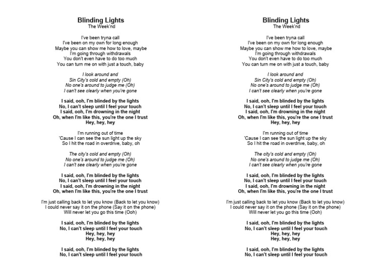 Blinding Lights | PDF