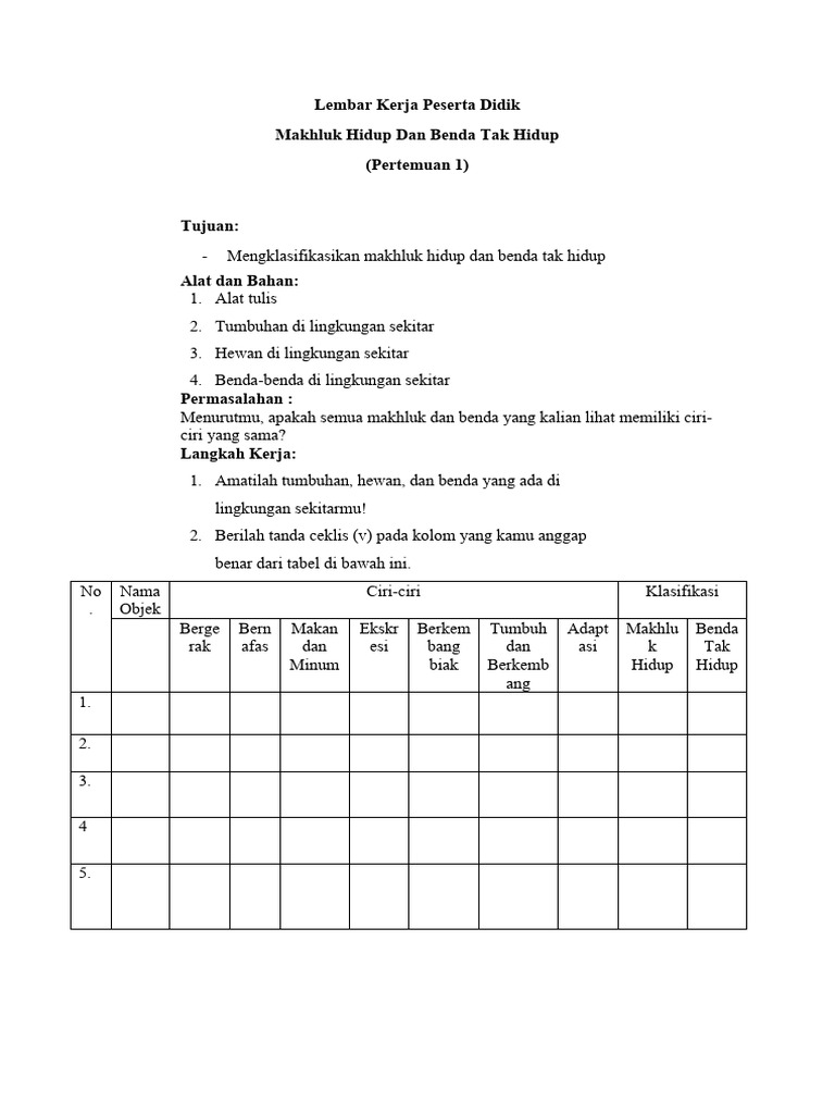 LKPD Sub Materi 1 | PDF