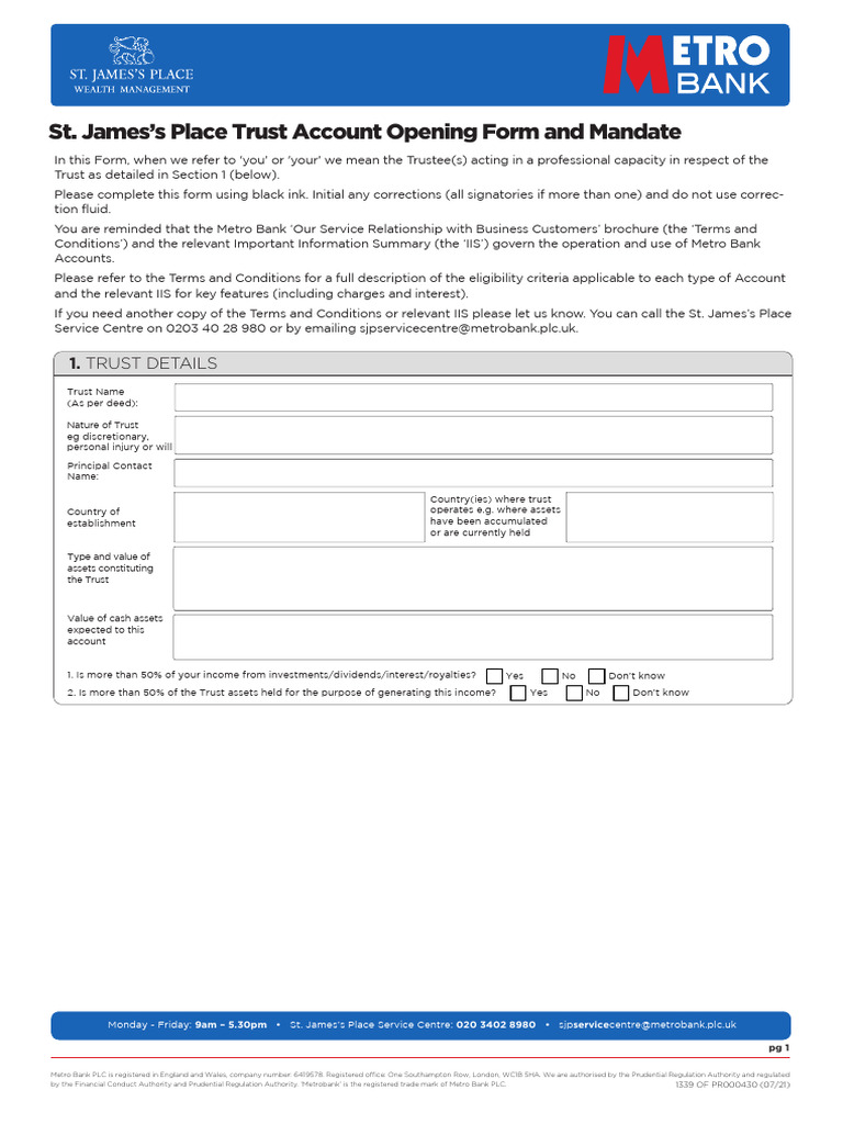 Trust Account Opening Guide | PDF | Identity Document | Cheque