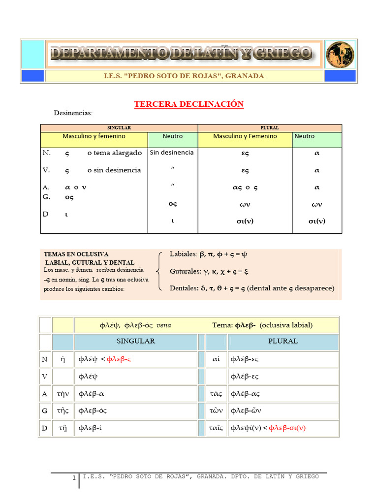 Declinacion 3 Web | PDF | Mecánica del lenguaje | Tipología Lingüística