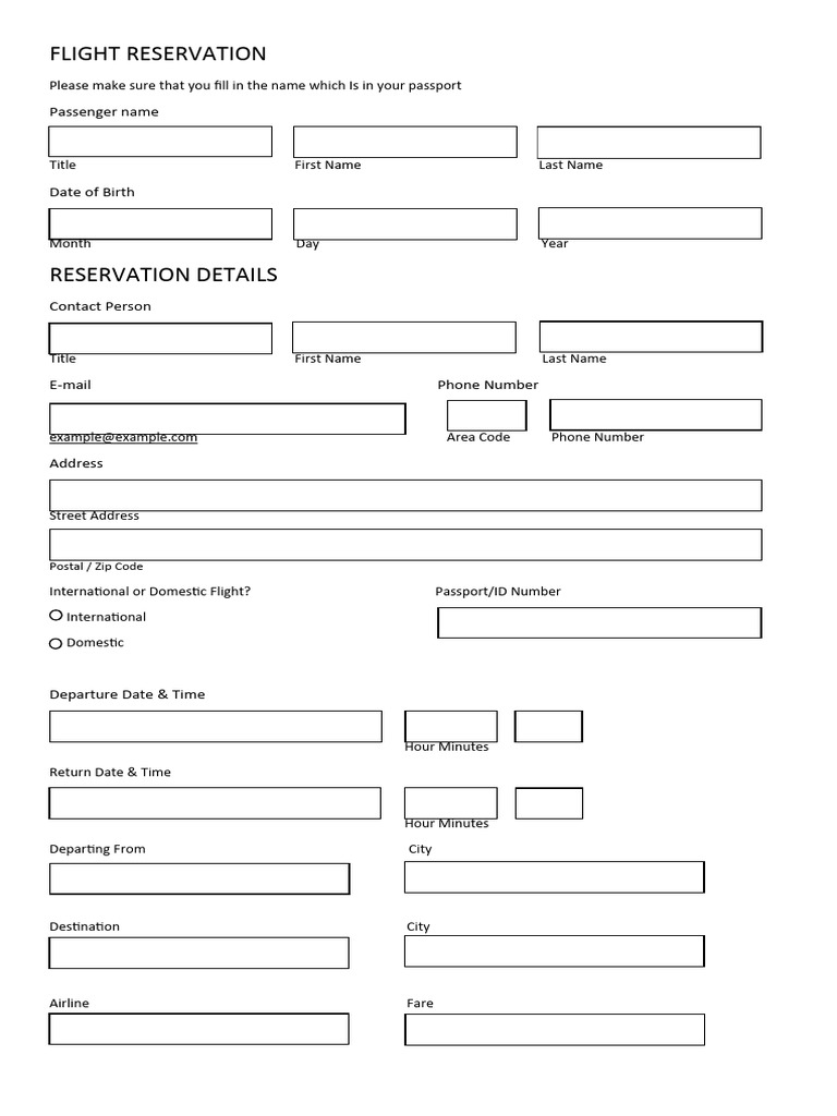 Sample Manual Reservation | PDF