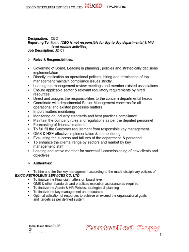 Jd Ceo Pdf Policy Regulatory Compliance