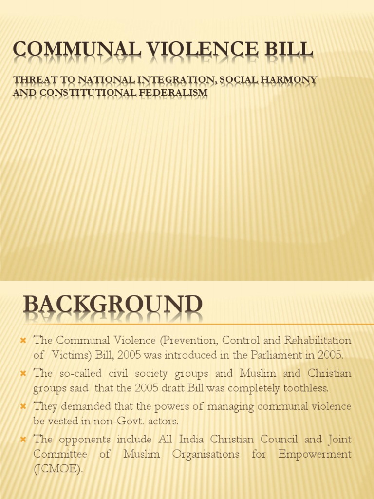 Analysis of the Communal Violence Bill 2011 | PDF | Violence | Prosecutor