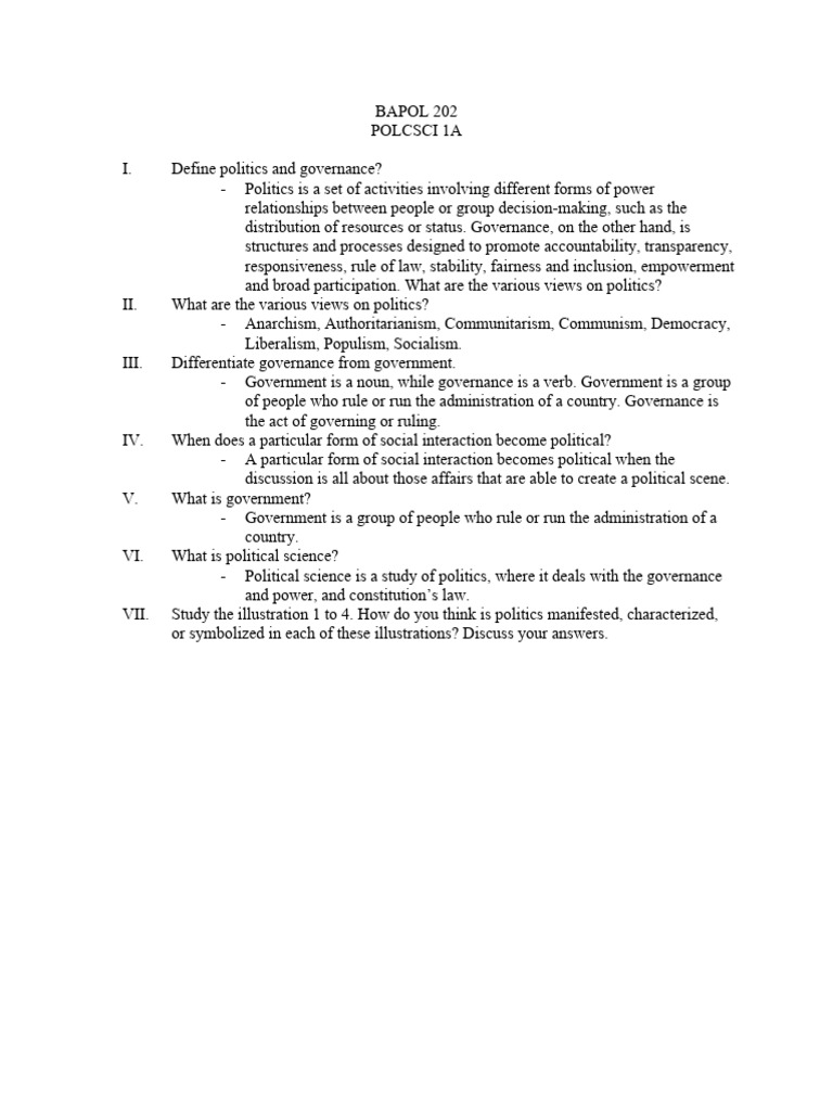 BAPOL 202 Assignment 1 Intro Phil Pol Gov | PDF | Governance | Political Science