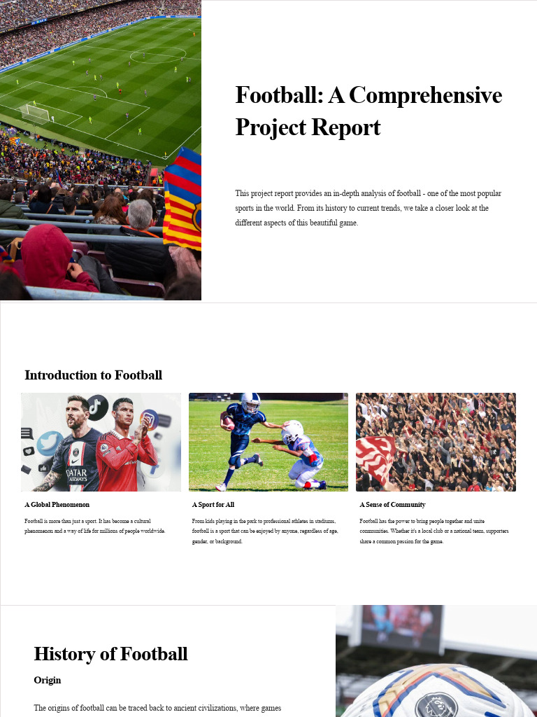 Football A Comprehensive Project Report | PDF | Association Football ...