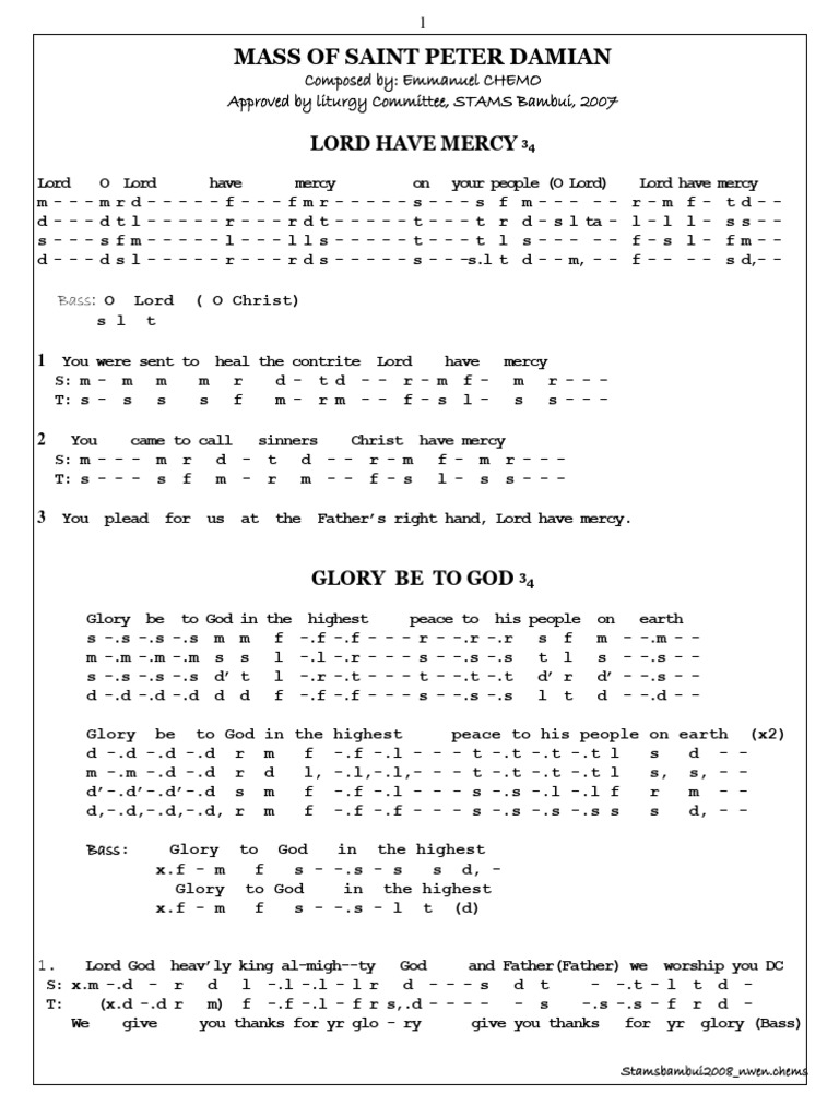 950_Mass of Saint Peter Damian | PDF | Lord's Prayer | Glory (Religion)